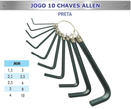 Jogo 10 Chaves Allen Lotus